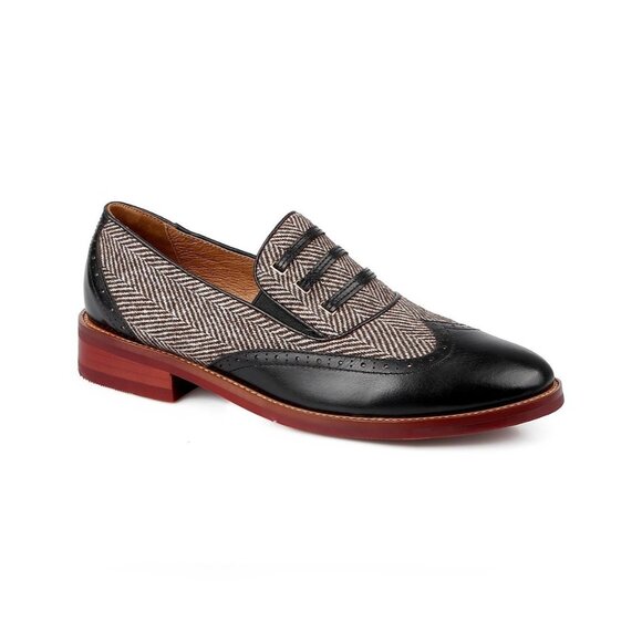 BUTITI | Shoes | Butiti Grey And Black Herringbone Triplestrap Oxford ...